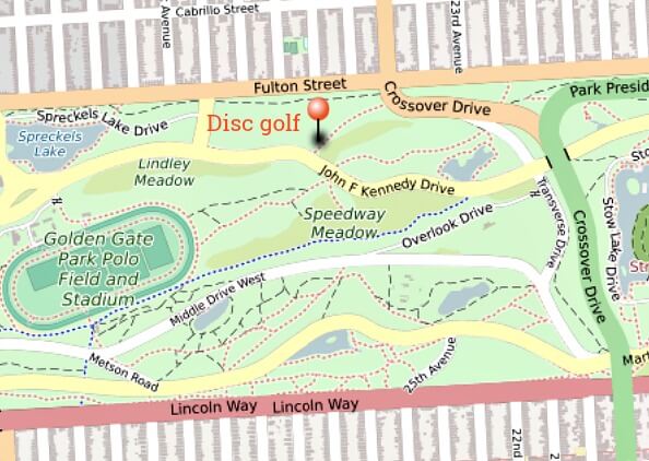 San Francisco Disc Golf. Visit the local course.