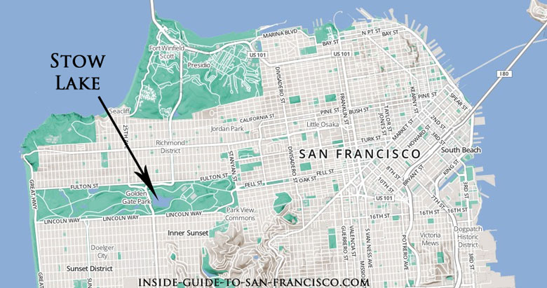 Visit Stow Lake in Golden Gate Park.